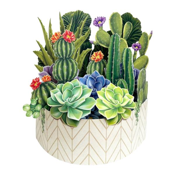 ■ Fresh-cut Paper POP-UP Flower Bouquet（CACRUS GARDEN）■特別な日に枯れないお花のプレゼント。カラフルなブーケのグリーティングカードです。紙製ですが、膨らませるように優しく左右から押すと、...