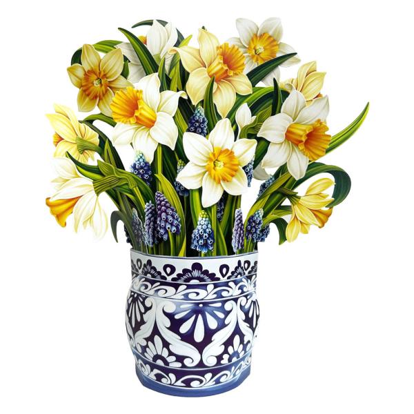 ■ Fresh-cut Paper POP-UP Flower Bouquet（ENGLISH DAFFODILS）■特別な日に枯れないお花のプレゼント。カラフルなブーケのグリーティングカードです。紙製ですが、膨らませるように優しく左右から...