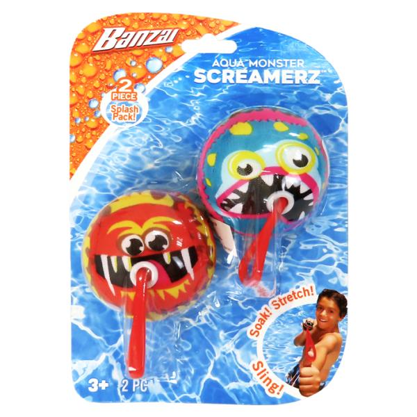 ■ BANZAI AQUA MONSTER SCREAMERZ (Red) ■水に浸してショット！水遊びに使える、パチンコ型のおもちゃです。ユニークな表情が可愛い、モンスターデザイン。布製でフワフワなので安心です。大きく上がる水しぶきを楽し...