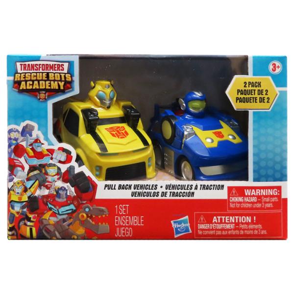 ■ TRANSFORMERS PULL BACK CAR 2PACKトランスフォーマー プルバックカー 2台セット　バンブルビー×ワール■トランスフォーマー、レスキューボッツアカデミーのキャラクターミニカー2台セットです。引っ張ると進むプル...