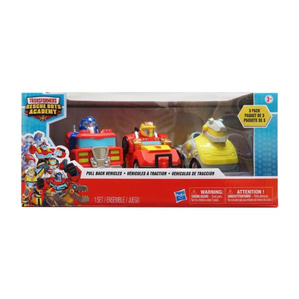 ■TRANSFORMERS PULL BACK CAR 3PACKトランスフォーマー プルバックカー 3台セット■Bセット（オプティマスプライム、ホットショット、グリムロック）トランスフォーマー、レスキューボッツアカデミーのキャラクターミニ...
