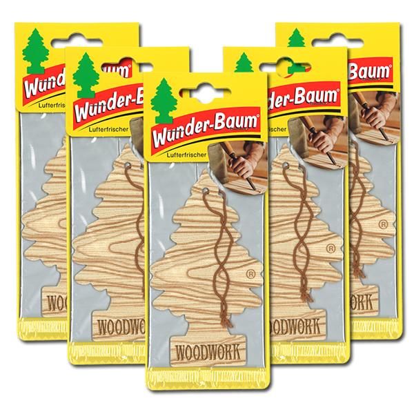 ■ WUNDER-BAUM AirFreshener (Wood Work) 5枚セット ■日本では入手困難なオシャレな芳香剤エアフレッシュナーの定番、Little Trees のヨーロッパ版【 WUNDER-BAUM 】香りの持続力が特徴...