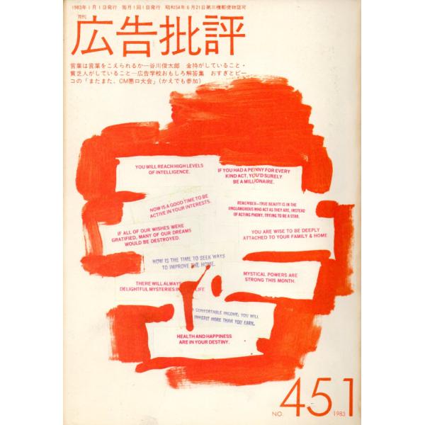 ☆特集：金持ちがしていること・貧乏人がしていること■1983年1月号■出版社：マドラ出版●状態：D●全体：強ヤケ・ヨレ●表紙：汚れ・キズ