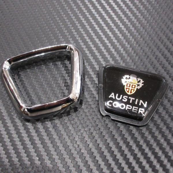 Ｍｋ２ オースチンクーパー フロントバッジ ベゼル付きMk2 AUSTIN COOPER FRONT BADGE with Bezelリプロ品３点留ベゼルサイズ（ｍｍ）：54*61バッジサイズ（ｍｍ）：42*50バッジ表面に若干の傷あり