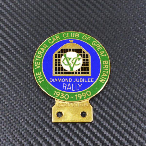 グレートブリテン ベテランカークラブ 1990 60周年記念カーバッジTHE VETERAN CAR CLUB OF GREAT BRITAIN 1930-1990 DIAMOND JUBILEE CAR BADGEサイズ(mm)：94*7...
