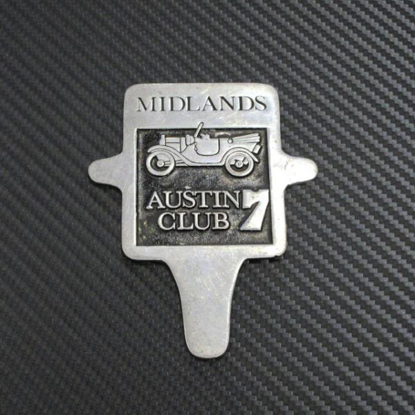 ミッドランド オースチン７クラブ カーバッジMIDLANDS AUSTIN 7 CLUB CAR BADGEサイズ（mm）：131*100*1.5経年により傷や汚れ等がありますご了承ください202106A-120