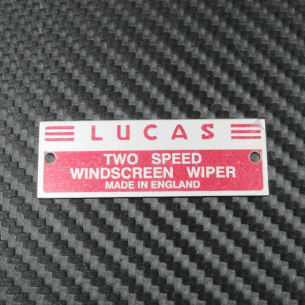 ルーカス メタルプレートLUCAS TWO SPEED WINDSCREEN WIPER サイズ(mm)65*22*厚み0.8材質：アルミCP439※ネコポス対応商品