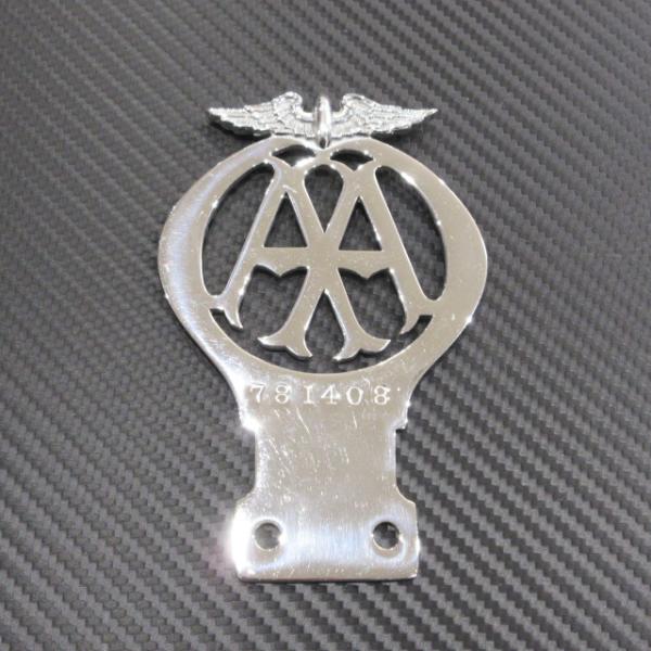 The Automobile Association 781408 カーバッジ英国AA オートモービルアソシエイションのクロームカーバッジシリアルNo.781408の刻印あり経年により小傷等ありますが、状態良好ですサイズ(mm)：145*9...