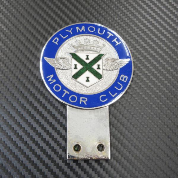 PLYMOUTH MOTOR CLUB エナメル カーバッジイギリス国内で最古のクラブの1つであるプリマスモータークラブのカーバッジ1908年設立で、イングランド南西部で最も古い伝統あるクラブですエナメルが美しい逸品ですサイズ(mm)：11...