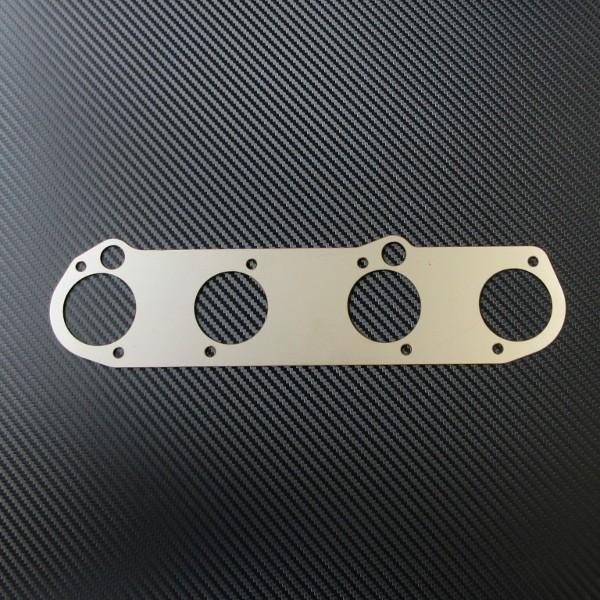 キャブレター 同調プレート ステンレス ／ CATERHAM OHV X/Fステンレス製厚み：1.0mm穴幅 (上部中心小穴 径中心から径中心)：77mm※WEBER 45Φ純正エアファンネルを使用の場合は、穴径がタイトなため　若干の加工が...