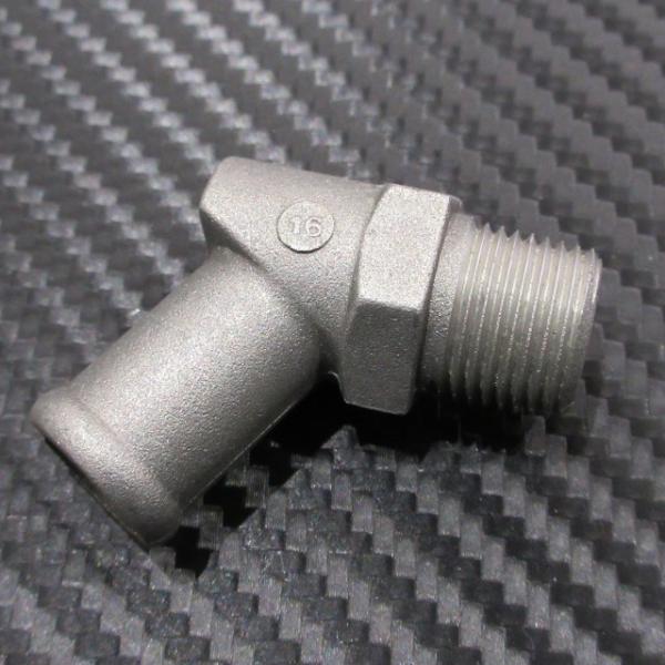 ケーターハムKENT OHV用ヒーターホースアダプターですインテークマニフォールドに取付きます5/8インチ用45度Ｌ字タイプ1484835