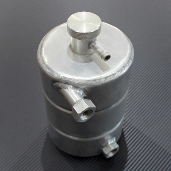 ALUMINIUM DRY SUMP TANK、SMALLアルミ ドライサンプ タンク1/2" BSPフィッテイング底面ドレンプラグ付タンク高さ約225mm x 直径約155mm総高さ約270mm