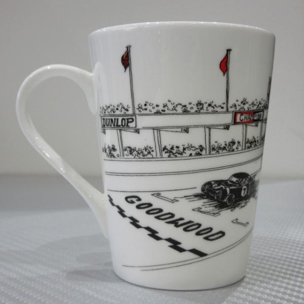 グッドウッド モーターサーキット マグカップGOODWOOD The Pits Bone China Mugカラー：白地に赤と黒重量(g)：164サイズ(mm):高さ103、直径上78-下57軽くて薄いので使いやすいマグカップです