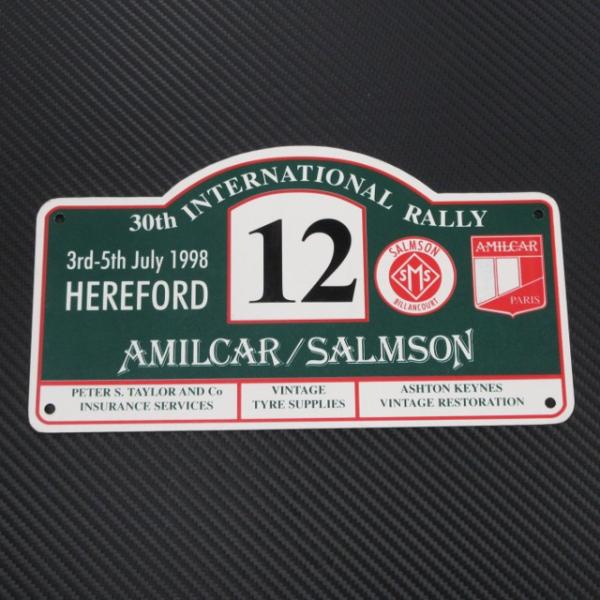 30TH INTERNATIONAL RALLY 1998 July 3-5 HEREFORD AMILCAR／ SALMSON No.12 ラリープレート英国ヘレフォードで1998年9月3-5日に開催されたAMILCAR／SALMSONの...
