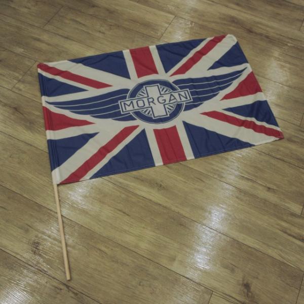 MORGAN モーガン ウイングロゴ ユニオンジャック フラッグMORGAN WING LOGO UNION JACK FLAG英国MORGANマーチャンダイズ画像ではわかりづらいですが、白い部分はベージュがかっていますサイズ（ｍｍ）・旗部...