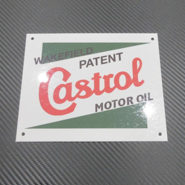 カストロール CASTROL エナメルサインEnamel Sign.Castrol Wakefield サイズ（ｍｍ）225*180*2四隅に設置穴ありWAKEFIELD PATENTCastrolMOTOR OILSTR591