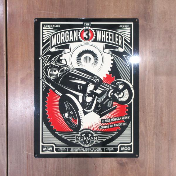 MORGAN モーガン スリーホイラー メタル サインプレートLARGE METAL SIGN - MORGAN 3 WHEELERサイズ（mm）：約400*300*1装着用の穴あり（角4箇所）MAL092D
