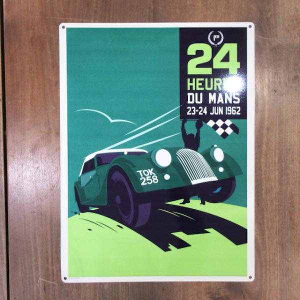 MORGAN モーガン 24Heures Du Mans 23-24 Jun1962 メタル サインプレートLARGE METAL SIGN -  24 Heures Du Mans1962年ル・マン24時間レース　モーガンプラスフォー優勝...