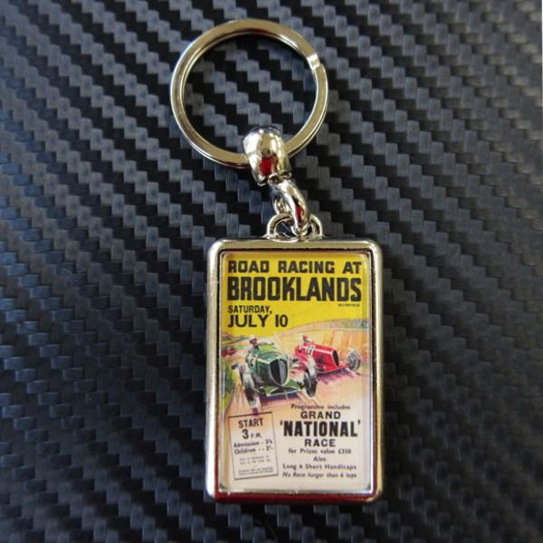 ブルックランズミュージアム　広告ポスター　キーホルダーROAD RACING AT BROOKLANDSSATURDEY JULY 10GRAND NATIONAL RACE サイズホルダー(mm)：44 * 30リング(mm):外径28　...