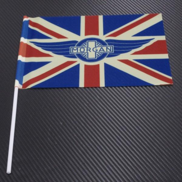 モーガン ユニオンジャック フラッグ 小MORGAN UNION JACK FLAG Small英国MORGANマーチャンダイズ画像ではわかりづらいですが、白い部分は黄色がかっていますサイズ（ｍｍ）：旗部分200*300、棒380