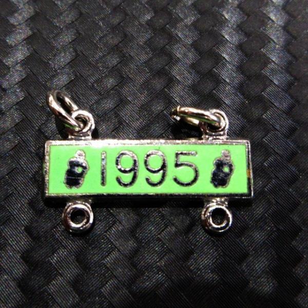 タテ 6mmヨコ 23mm5mm Oリング 2つ付き黄緑色　1995