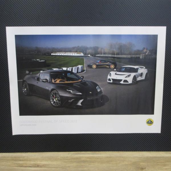 GOOD WOOD FESTIVAL OF SPEED 2012 LOTUSCARS ポスター2012年に開催されたグッドウッドフェスティバルオブスピードロータスカーズのポスターですEVORA GTE、EXIGE Sサイズ(mm):420*...