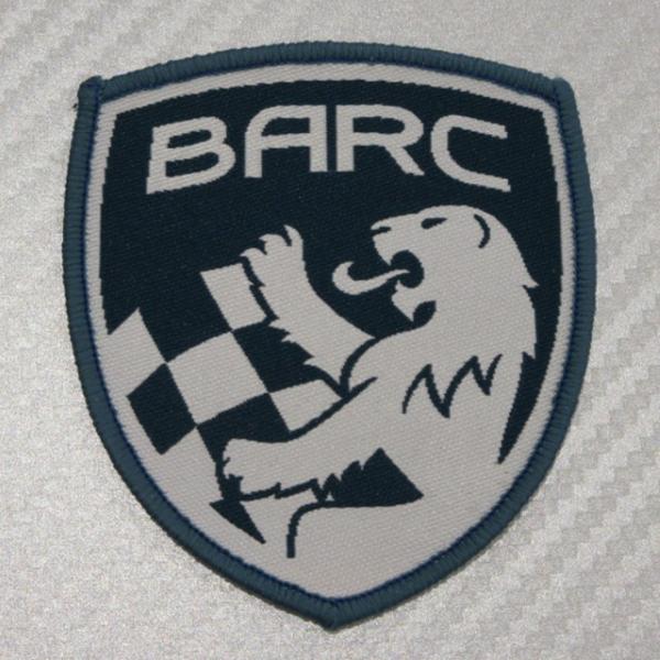 BARC ブリティッシュ オートモービル レーシング クラブ クロスバッジBRITISH AUTOMOBILE RACING CLUB cloth badge新ロゴカラー：ビリジアンブルー＆ホワイトサイズ(mm):85*72