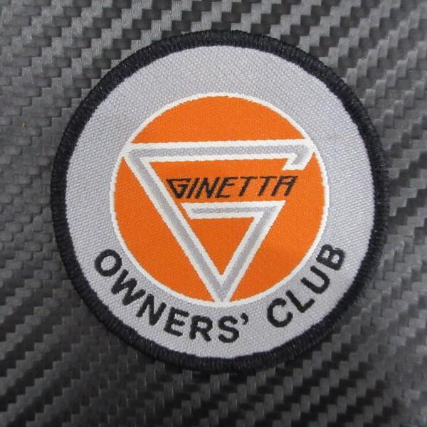 GINETTA OWNERS' CLUB クロスバッジ丸形径　72mm裏面アイロンプリントシールなし