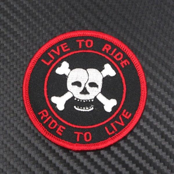 ACE CAFE LIVE TO RIDE RIDE TO LIVE クロスバッジ英国仕入品※入荷の時期により裏面アイロンのりの無い商品が混在しております。サイズ(mm)：直径77※ネコポス対応商品