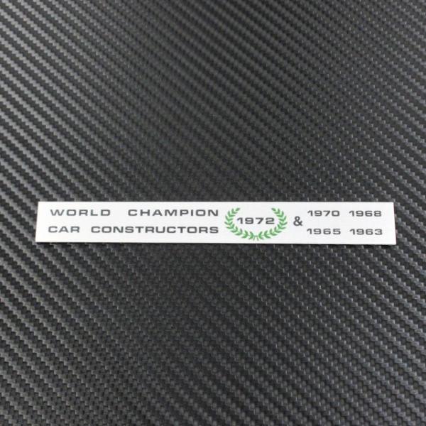 WORLD CHAMPION CAR CONSTRUCTORS ワールドチャンピオン カー コンストラクターズ  5イヤーズ バッジ 63,65,68,70,72 ／ LOTUS EUROPA品番：X036U0079Zサイズ（ｍｍ）：21×...