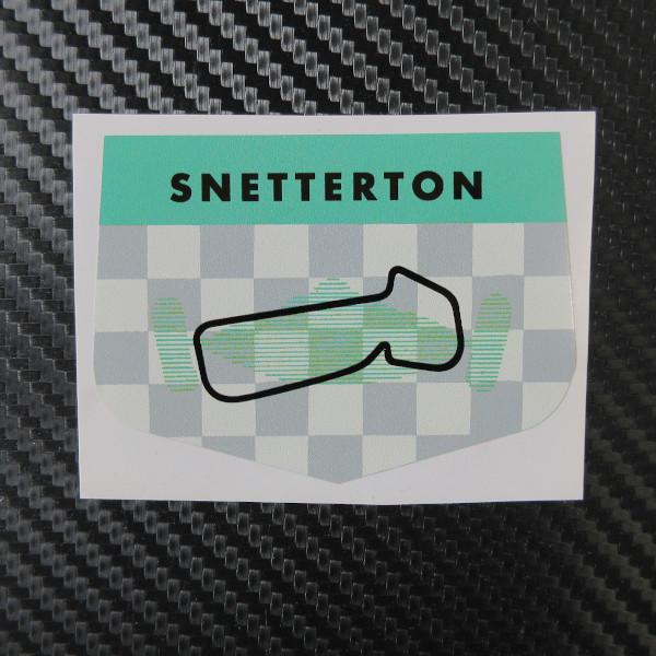 サーキットコース/SNETTERTON スネッタートン チェッカー柄ステッカー 表貼りステッカーカラー：グリーンサイズタテ：61mmヨコ：84mm