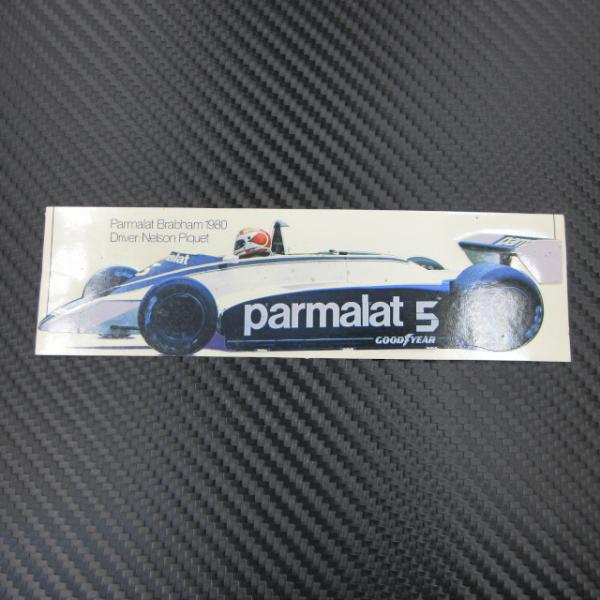 NEW OLD STOCKパルマラット ブラバム1980 ネルソンピケ　表貼りステッカーParmalat Brabham 1980 Driver Nelson Piquet車体ラインカッティングありサイズ（mm）：全体：タテ49*ヨコ170...