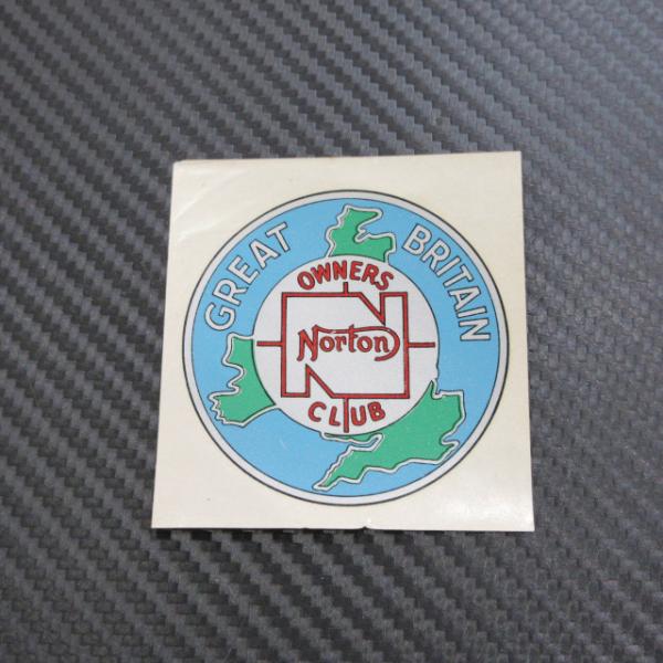 NORTON OWNERS CLUB /GREAT BRITAIN 丸形 水転写ステッカー 外貼りサイズ（ｍｍ）径70水転写ステッカーT-237