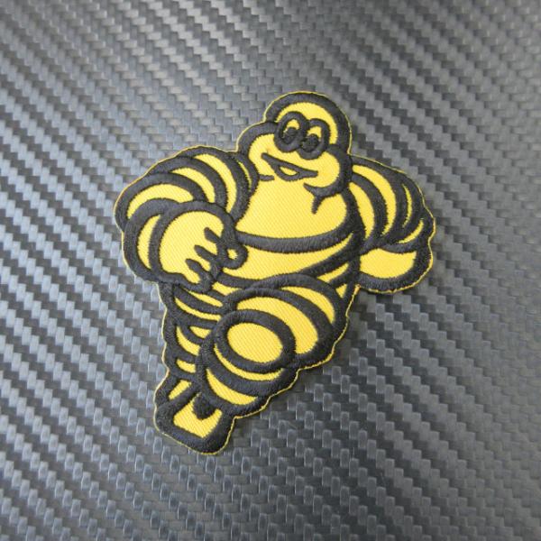 Michelin ビバンダム ラン クロスバッジ　/イエローBibendum patchサイズ（ｍｍ）タテ90*ヨコ77*厚み1.5アイロンのり付きT-36