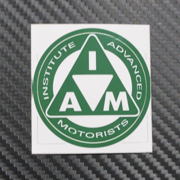 I A M 表貼りステッカー 丸形 グリーン全体サイズ（ｍｍ）:径59Institute Advanced Motorists2024T768