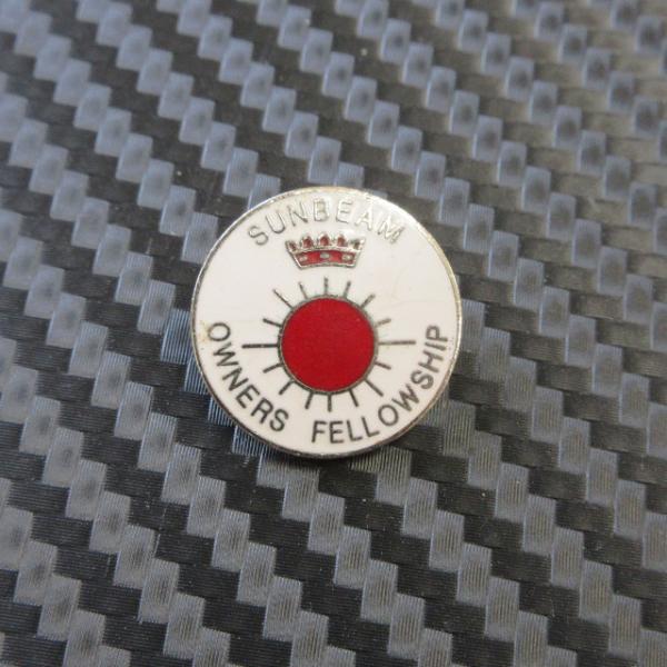 SUNBEAM OWNERS FELLOWSHIP ピンバッジ中古品のため、若干の傷み等ありますサイズ(mm)：直径18、厚み1ピン長さ（ｍｍ）：7※経年により若干の傷み等あります※中古品のため、汚れ等含め現状売りです※ネコポス対応商品