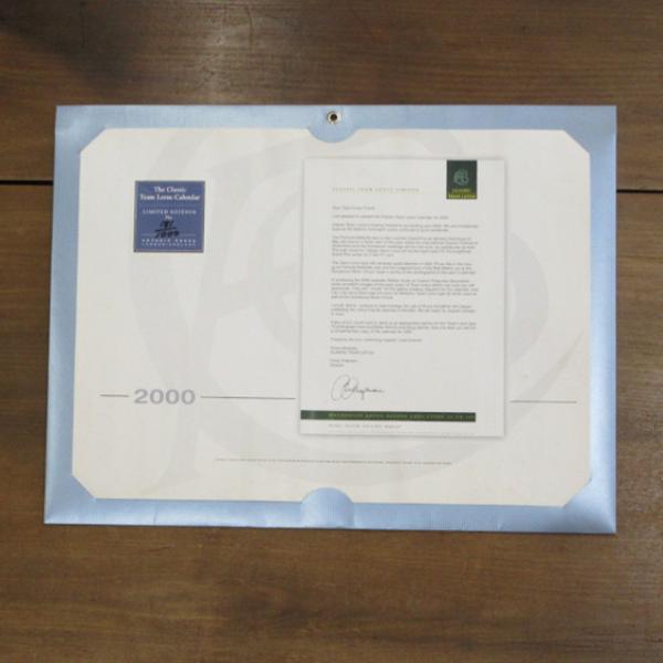 【訳あり】限定クラシックチームロータス 2000年カレンダーTHE Classic TEAM LOTUS 2000　CALENDAR LIMITED EDITION2000年に発売されたクラシックチームロータスの限定カレンダー全体で1000...