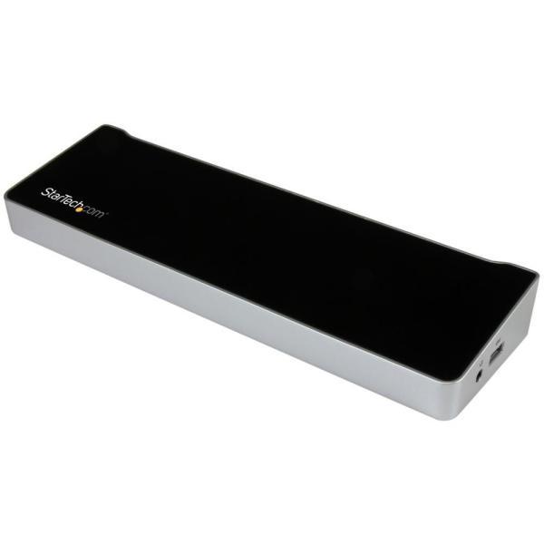 Windowsノートパソコン用4K対応USB-Cドック。市場で初めて4Kモニタ3台接続に対応し、全く新しいレベルの作業効率を実現します。本製品は、USB-Aポート搭載のUSB 3.0ノートパソコンでも使用可能です。