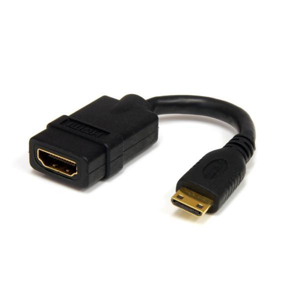HDMI とHDMI Mini を変換する12cmアダプタケーブル。標準HDMIケーブル(オス/オス)を使用し、デジタルカメラなどのHDMI Mini対応ポータブルデバイスを大部分のビデオディスプレイに接続できます。このアダプタは一端に標準...
