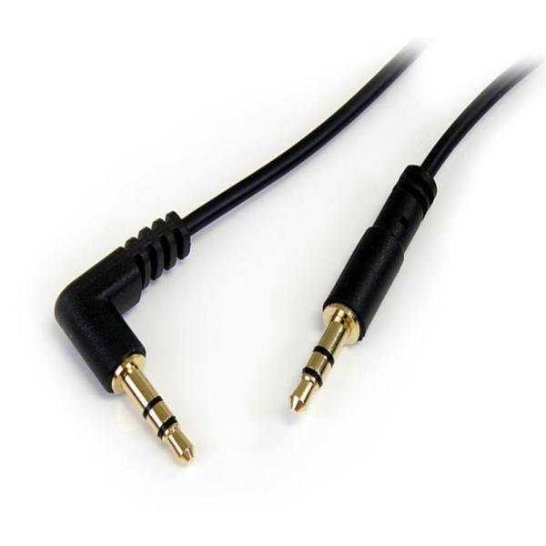 片側がL型コネクタ、もう一方が通常の3.5mm(ストレート)スリムコネクタを備えたステレオ オーディオ ケーブル(0.3m)。デバイスを保護ケースに入れたまま3.5mmヘッドフォンジャックに挿入できるスリムタイプのモールドコネクタを使用して...