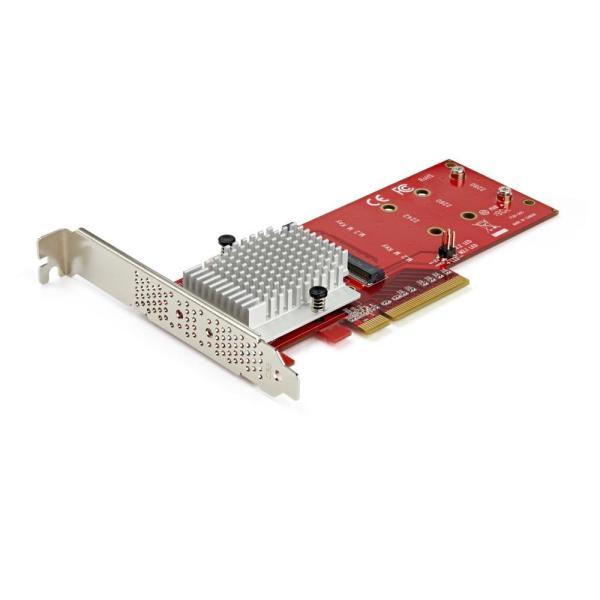 デュアルM.2 PCI Express(PCIe)SSDアダプタ。デスクトップPC/サーバーのPCIeスロット(8レーン以上)にエンタープライズ級の高性能PCIe 3.0 M.2 SSD(NVMeとAHCI)2台を追加、ストレージ容量を増や...