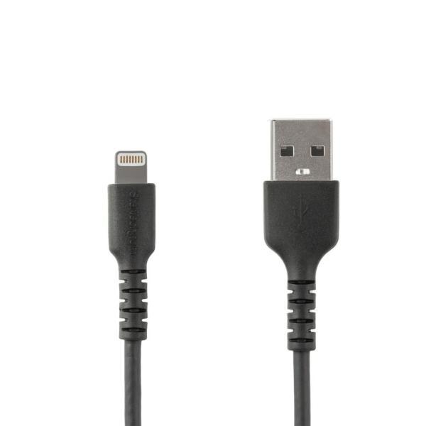 モバイル機器の充電・同期用USB - Lightningケーブル。高い使用頻度を想定した頑丈なケーブルです。夏冬の自動車内での使用はじめ高負荷の耐久テストをクリアしたケーブルは、業務用として、また個人機器用にも最適な製品です。このLight...