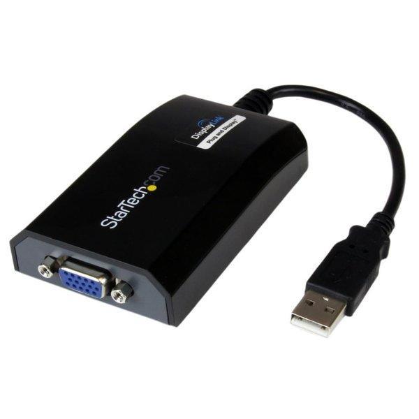 WindowsおよびMacコンピュータの外付けグラフィックスカードとして機能するUSB - VGAアダプタ。簡単・便利なUSB接続で、デスクトップまたはノートパソコンをデュアル/マルチモニタ環境に設定します。このUSB-VGAアダプタは、さ...