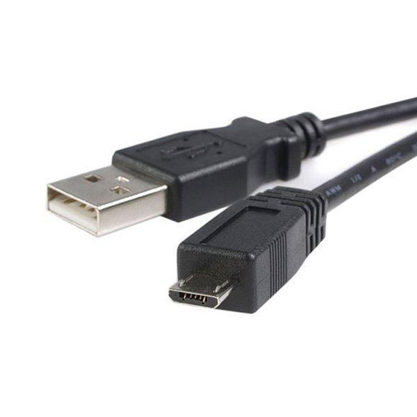 USB 2.0 対応USB A - Micro USBケーブル(2m)。USB Aコネクタ(オス)とMicro Bコネクタ(オス)を各1本備えており、Micro USBコネクタを使用するUSB 2.0対応モバイルデバイス(Android携帯...