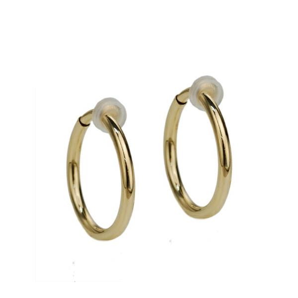 商品番号：DFC00002●使用貴金属:K18(18金イエローゴールド)●サイズ:フープ外径20mm×フープ幅2mm(手作りの為若干の誤差がございます)●付属品:品質保証書 ケース ラッピングセット●備考:即納在庫品※内蔵のバネはステンレス...