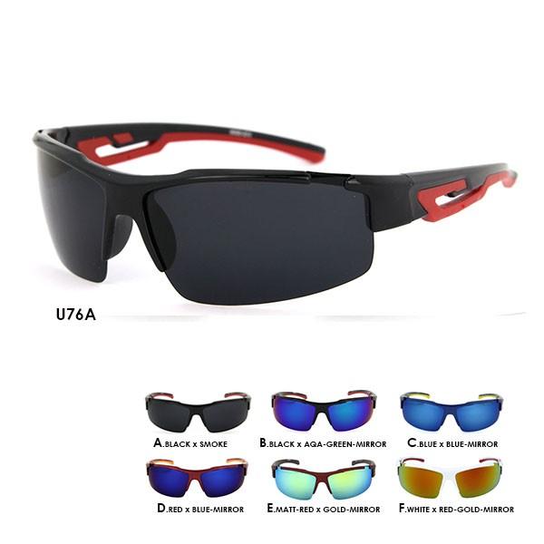 【ＳＰＥＣ】□商品名：偏光スポーツサングラス（ミラーサングラス）□ブランド：10303+U□型番：Ｕ76□フレームカラー：ブラック・レッド・マットレッド・ブルー・ホワイト□レンズカラー：スモーク（グレー）・（スカイ）ブルーミラー・（パープル...