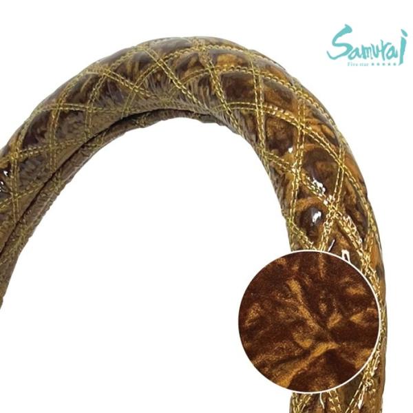 【日本製】純国産ゴム使用。職人が1本1本丁寧に縫製し制作しています。トラックインテリアの定番！金華山　チンチラゴールド　ダブルステッチ人気のダイヤキルトデザインです。こちらの商品は【2HS】サイズ【極太 ハンドルカバー チンチラゴールドダブ...