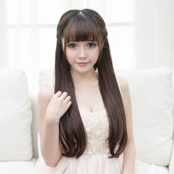 人気no.1襟足ウィッグの2倍ボリューム！重めロングカールがおしゃれ。ボリューム感のメリハリをつけるのが、大人魅力も!!ナチュラルストレートタイプ新追加！(ex20)[素材]  耐熱ファイバー  [サイズ] ex20 ストレート 長さ仕上げ...