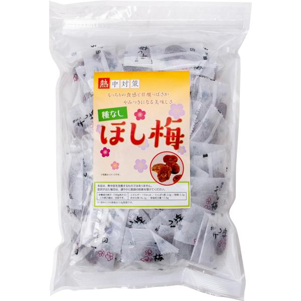 【500g袋入り】種無しのソフトタイプなので食べやすい。くせになるもちもち食感。たくさん入ってお得なほし梅。[仕様]500g袋入り賞味期限:製造日より180日●100gあたりの栄養成分表示エネルギー:195kcalタンパク質:2.0g脂質:...