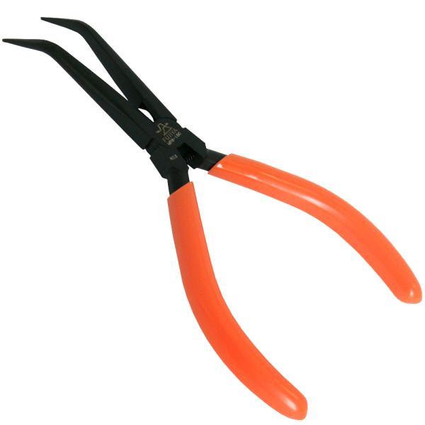 ・電子部品のハンダ付けや精密機器等の奥まった複雑で狭い場所での作業に。・ビーズアクセサリー、模型製作などのホビーに。＜特長＞・先端部を細く長くし、さらに角度（150°）をつけたラジオペンチです。狭い箇所や奥まった場所での作業に便利です。・高...